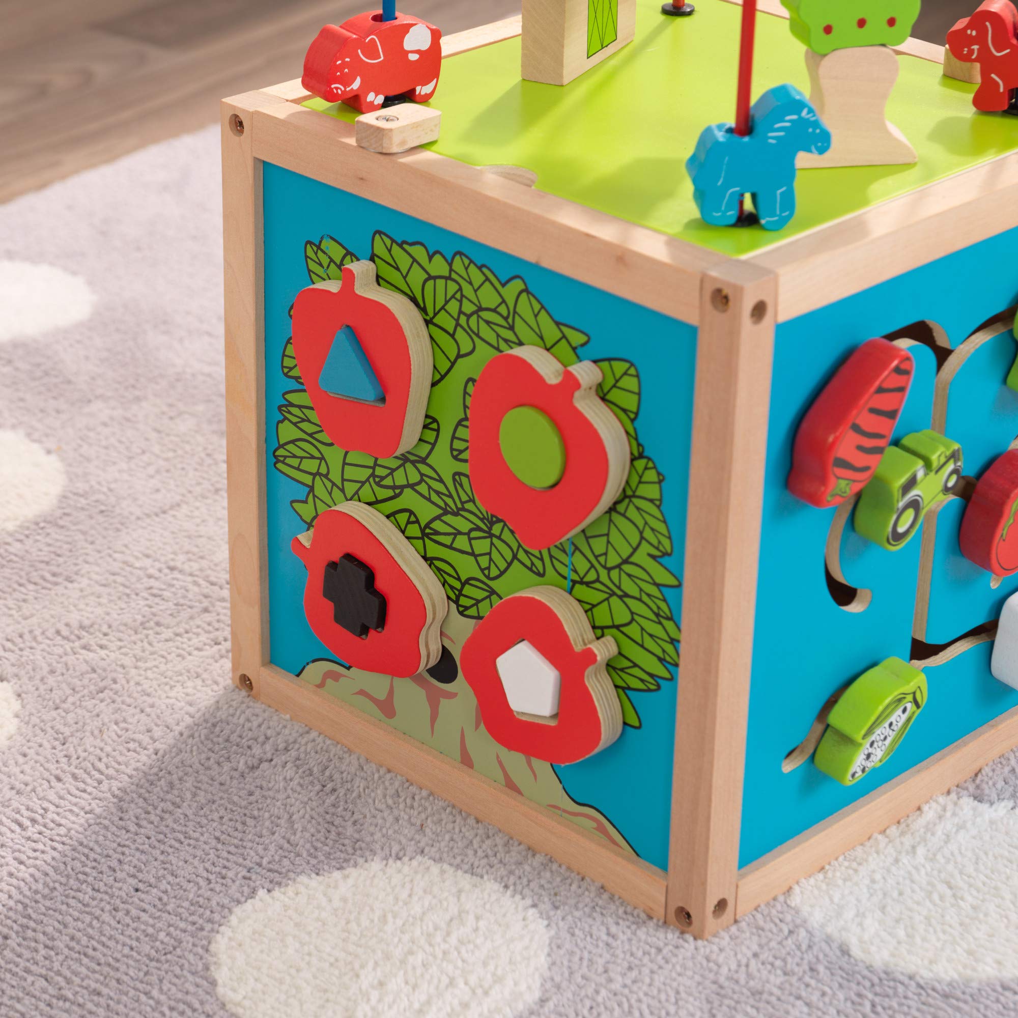 KidKraft Wooden 5-Sided Bead Maze Cube for Toddlers, Gift for Ages 12-24 mo
