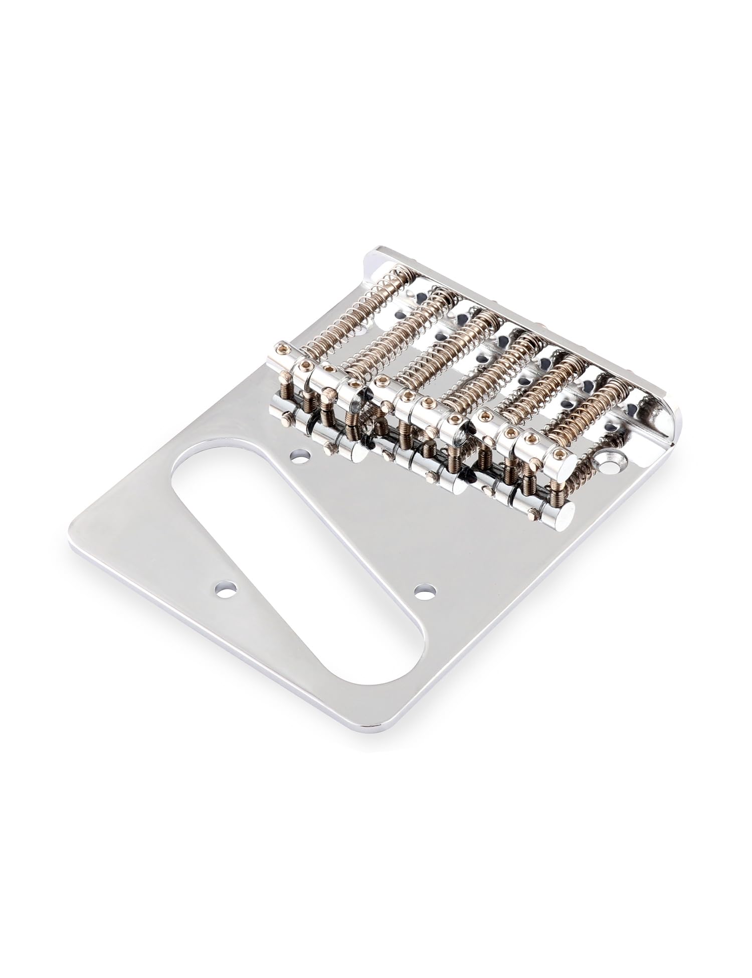 Metallor Guitar Bridge Vintage Style Top Loader Bridge 6 Saddles Compatible with Tele Telecaster Style Electric Guitar Parts Replacement Chrome.