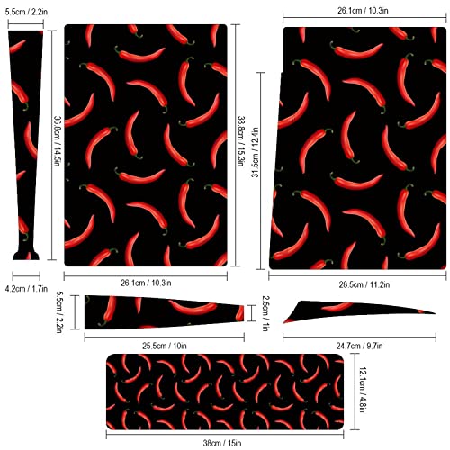 Chili Peppers Full Protective Skin Cover Design Wrap Decal Sticker Compatible with PS5 Disk Version Console and Controller