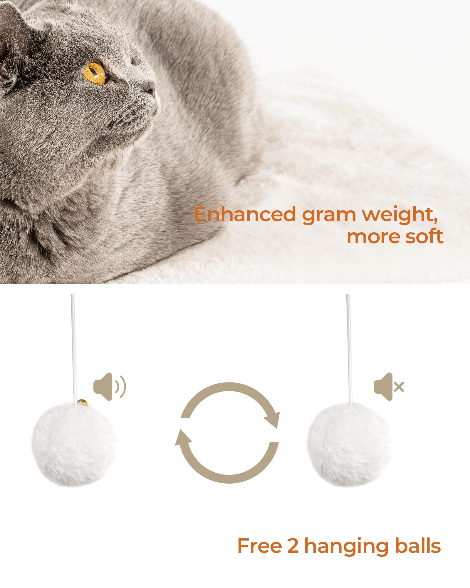 FourFurPets 22in Cat Tree Tower Condo, Cat Scratch Posts for Indoor Cats, Big Plate, Three 23.6in Full Sisal Scratching Posts, Greige