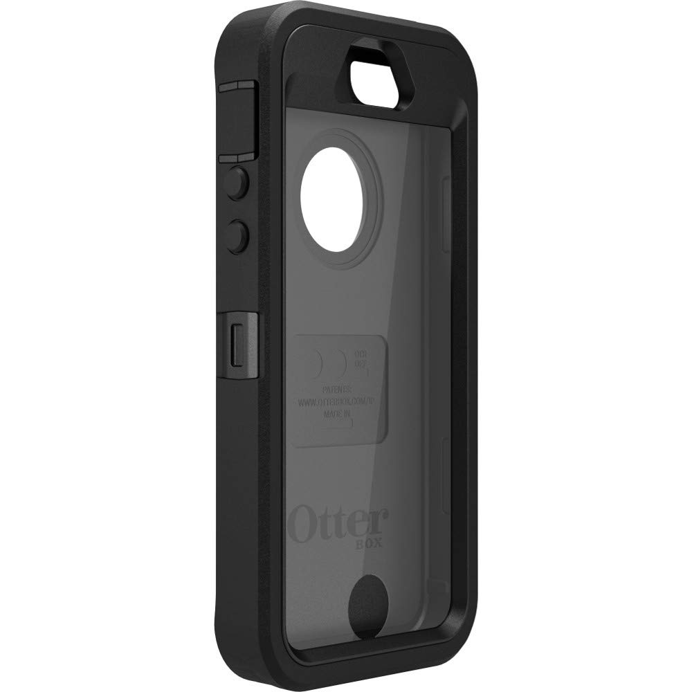 OtterBox iPhone SE (1st gen - 2016) and iPhone 5/5s Defender Series Case - 2016) and iPhone 5/5s ONLY - BLACK, rugged & durable, with port protection, includes holster clip kickstand