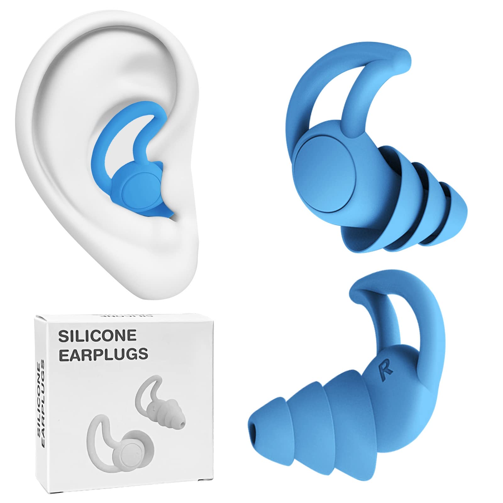 Ear Plugs for Sleeping Noise Cancelling,Noise Cancelling Ear Plugs, for Work, Travel, and All Loud Events,Blue