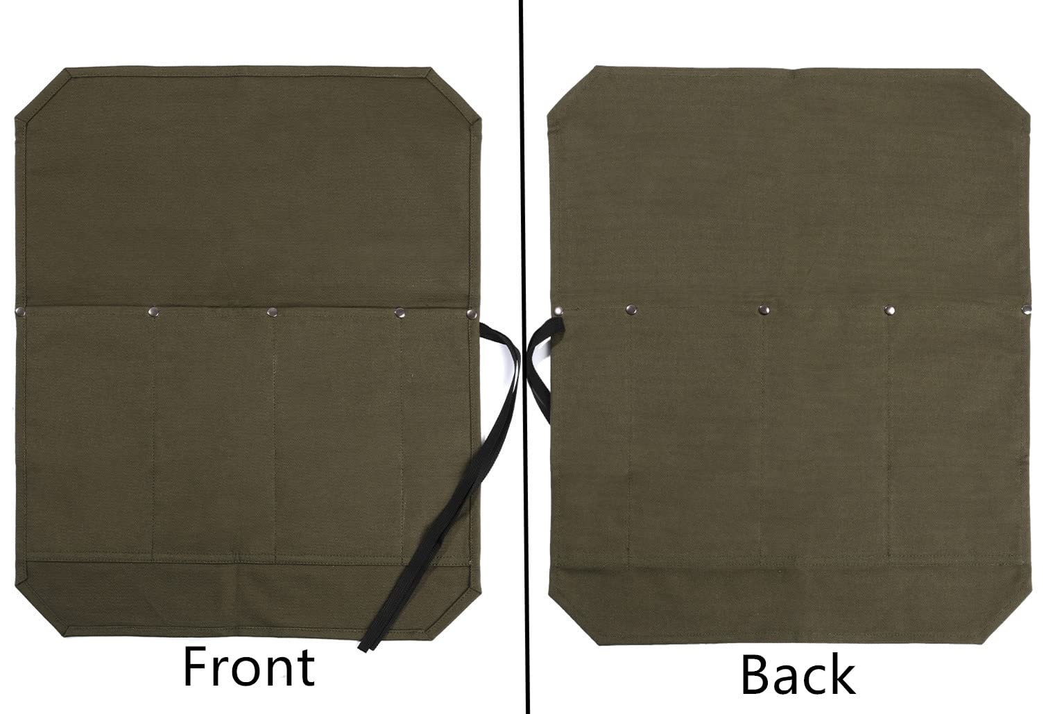 Chef's Knife Roll Bag, Durable 16oz Waxed Canvas Knife Case with 4 Slots Professional Chef's Knife Bag with Anti Cutting Fabric Inside