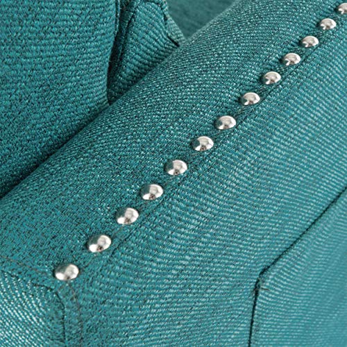 Great Deal Furniture Alexis Contemporary Fabric Push Back Recliner, Teal