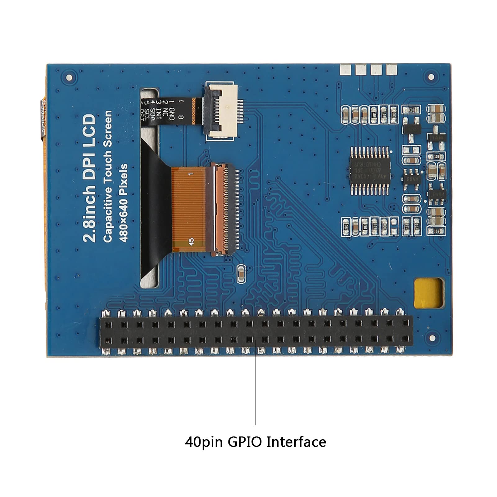 Fabul 2.8 Inch Touch Monitor IPS Capacitive Touch Screen Easy Installation 480x640 40 Pin GPIO Interface 2.8 Inch PC Desktop Touch Screen
