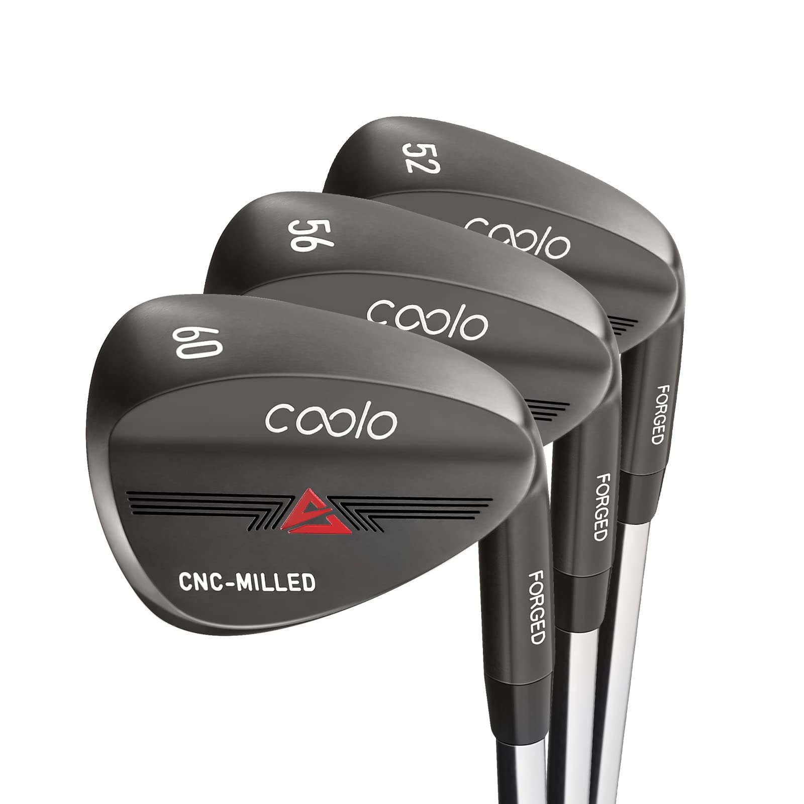 COOLO Milled Golf Wedges for High and Mid Handicappers, Men Right Handed, 52/56/60 Degree(52/56/60 Set, Black Satin)