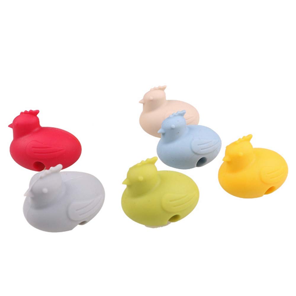 Cartoon Silicone Cooking Pot Lid Clips Pot Holder Kitchen Cooking Prevent Overflow Tool Kitchen Accessories(6pc-chicken)