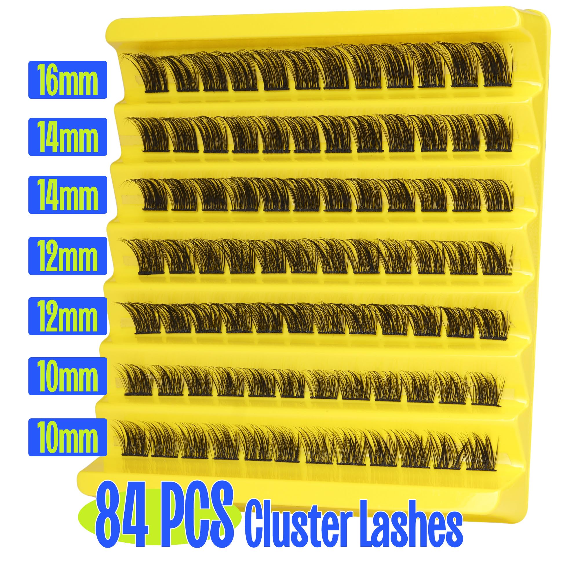 Cluster Lashes Natural Look Wispy Lashes Extensions 84 Pcs DIY at Home C D Curl 10-16MM Eyelash Individual Clusters by Mavphnee