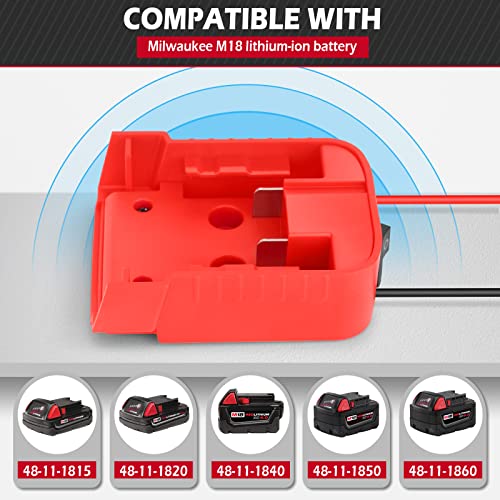 Ecarke 1 Pcs Upgrade for Power Wheels Adapter for Milwaukee M18 Battery 18v DIY Battery Dock Power Connector for RC Toy Car Truck 12 Gauge Robotic(with Wire Terminals & 30A Fuse & Switch)