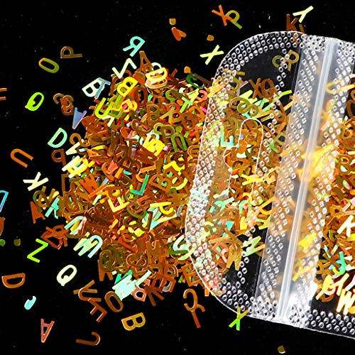 YOOYEH for Sparkle English Letters Glitter Sequins for DIY Crystal UV Epoxy Resin Mold Fillings 3D Nail Art Decorations Nails Pailette Flakes Decals Handmade Crafts Jewelry Making