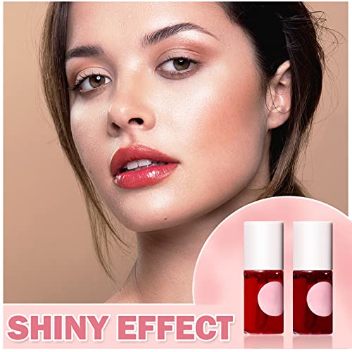 CAHIUYOA Lip Tint Stain Set,Korean Long Lasting Moisturizing Waterproof,High Pigment Multi-use and Cheek Tint,Natural Makeup tinta para labios(#01#02)