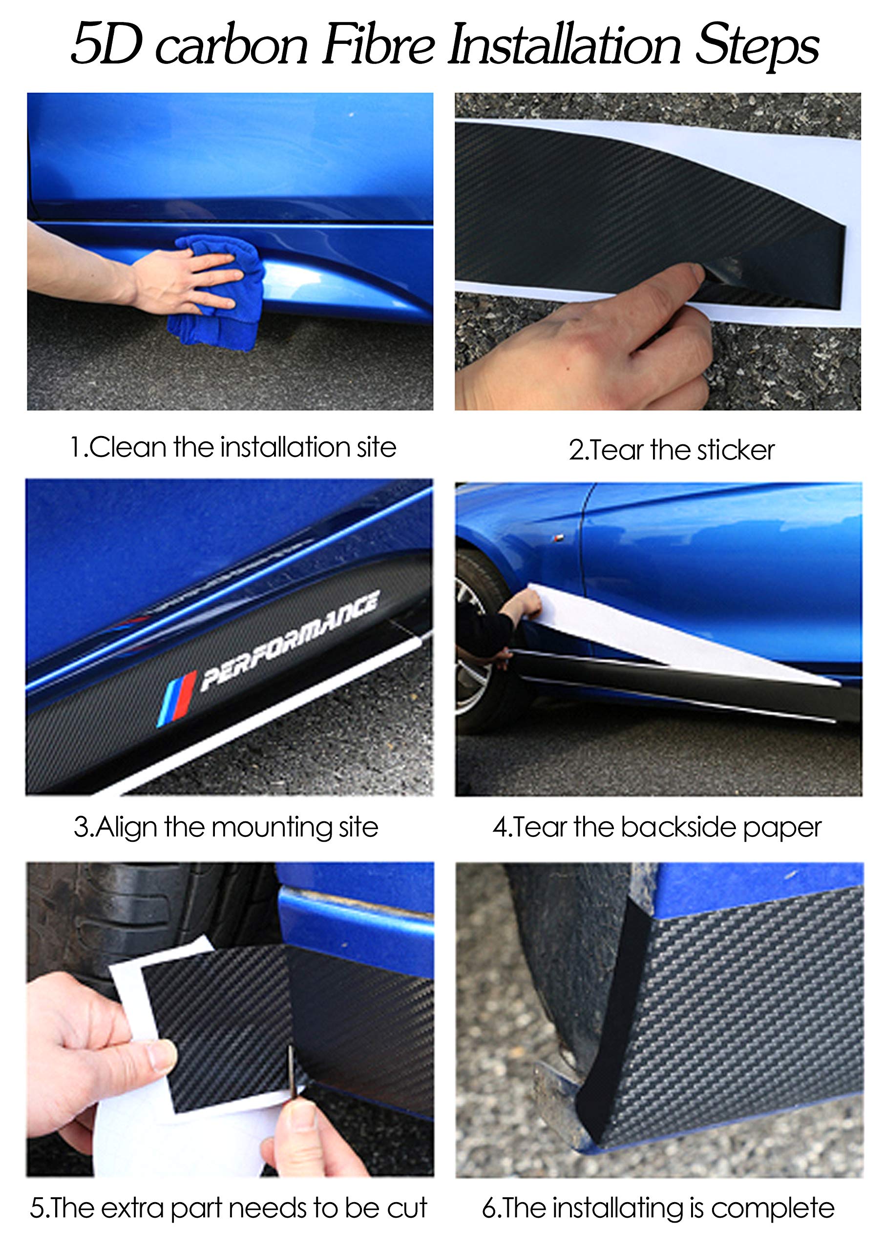 CHARMINHORSE 2pcs 5D Carbon Fibre Sticker for Mini Cooper F56 Fender Side scuttles (S Style)