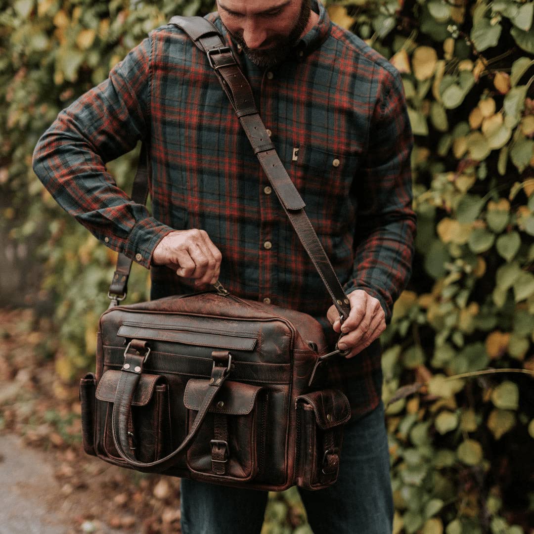 CraftShades Roosevelt Buffalo Leather Pilot Bag β Large