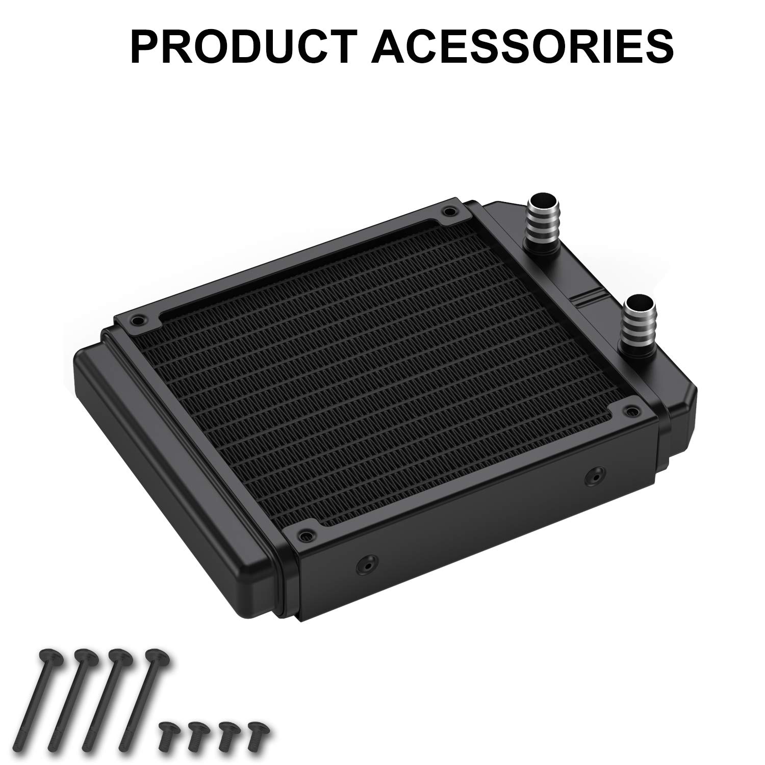 Clyxgs Water Cooling Radiator, 12 Pipe Aluminum Heat Exchanger Radiator with Tube for PC CPU Computer Water Cool System DC12V 120mm