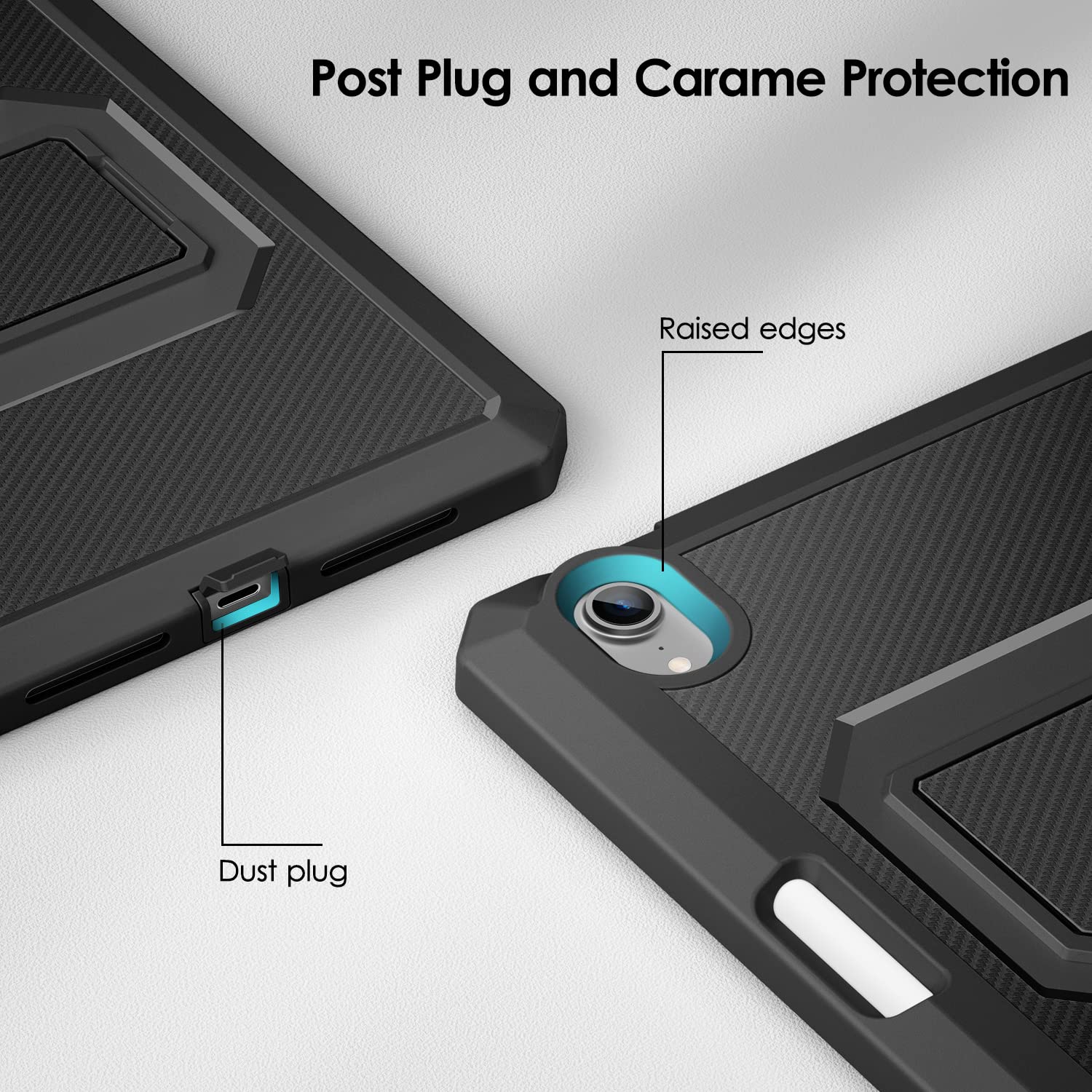 DTTO Shockproof Case for iPad Mini 6 2021, Dual Layer Full Body Tough Rugged Stand Cover Case, Built-in Screen Protector and Pencil Holder for iPad Mini 6 8.3 inch 2021 Release, Deep Black