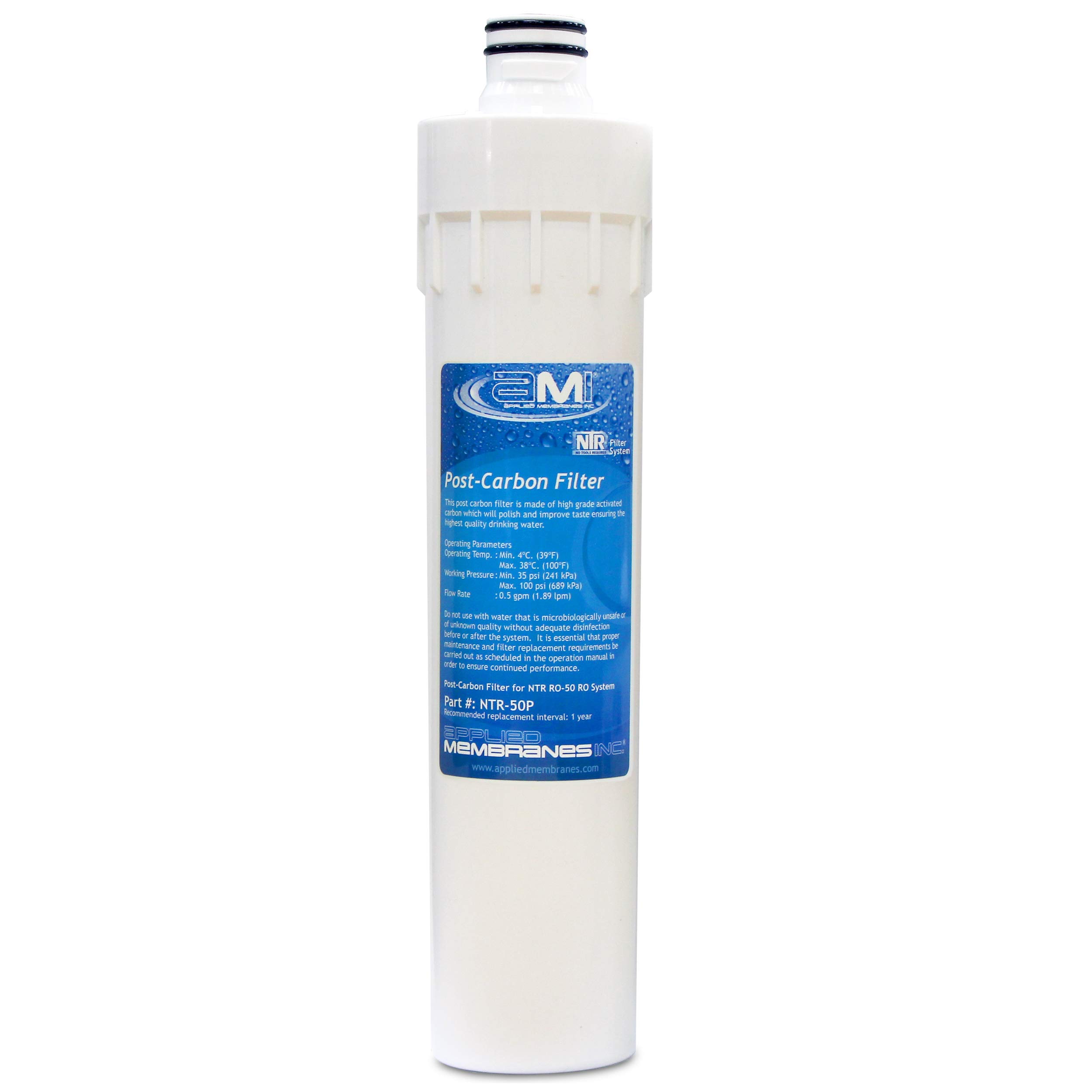 Carbon Polishing Filter for Applied Membranes NTR RO System | NTR-50P Replacement Water Filter Stage 4 for NTR-RO-50