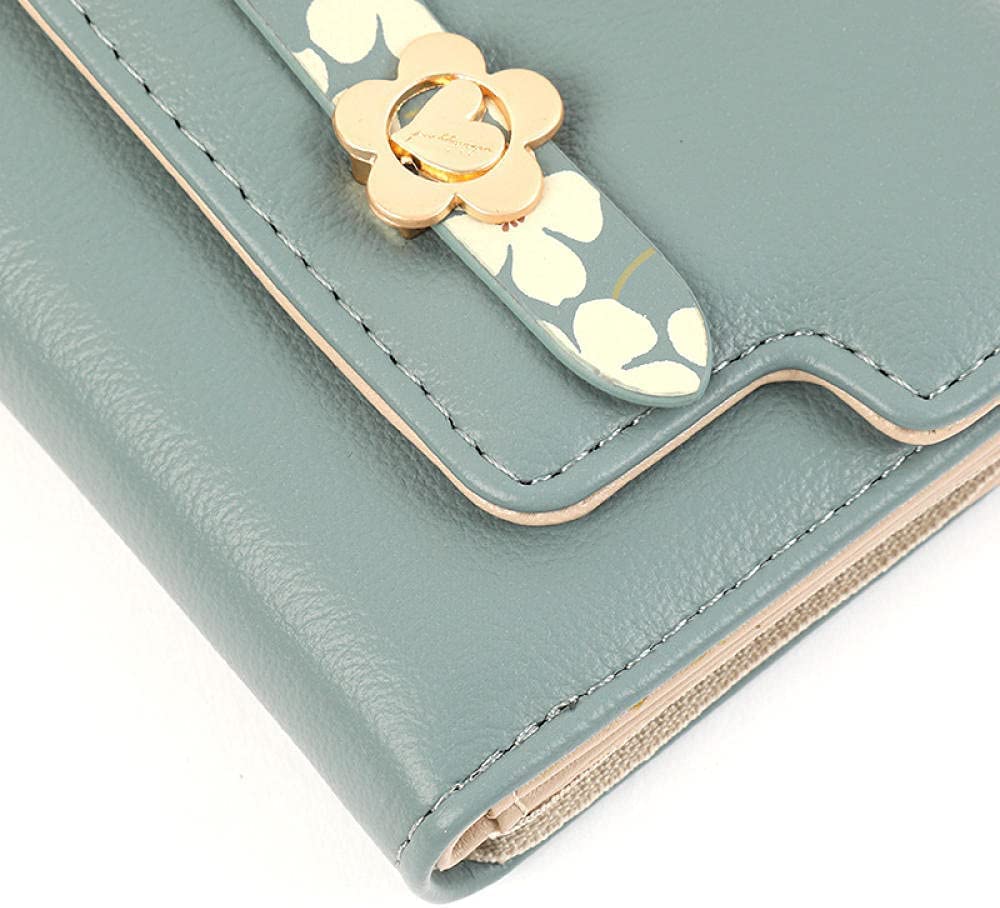 ZHAOCC Ladies Wallet, Ladies Compact Clutch Mini Wallet Women's Short Folding Wallet Simple Trendy Flower Large-Capacity Women's Wallet (Color : Orange)