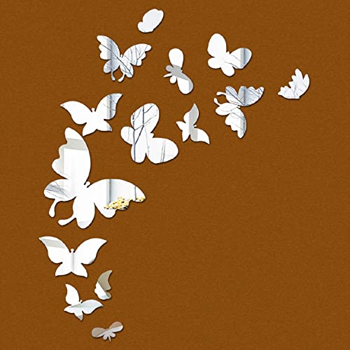 Butterfly Wall Decor Sticker Wall Decal, 48 Pcs Gold 3D Art Removable Mural Decoration DIY Flying Decor for Kids Bedroom Home Party Nursery Classroom Offices Décor (6)…