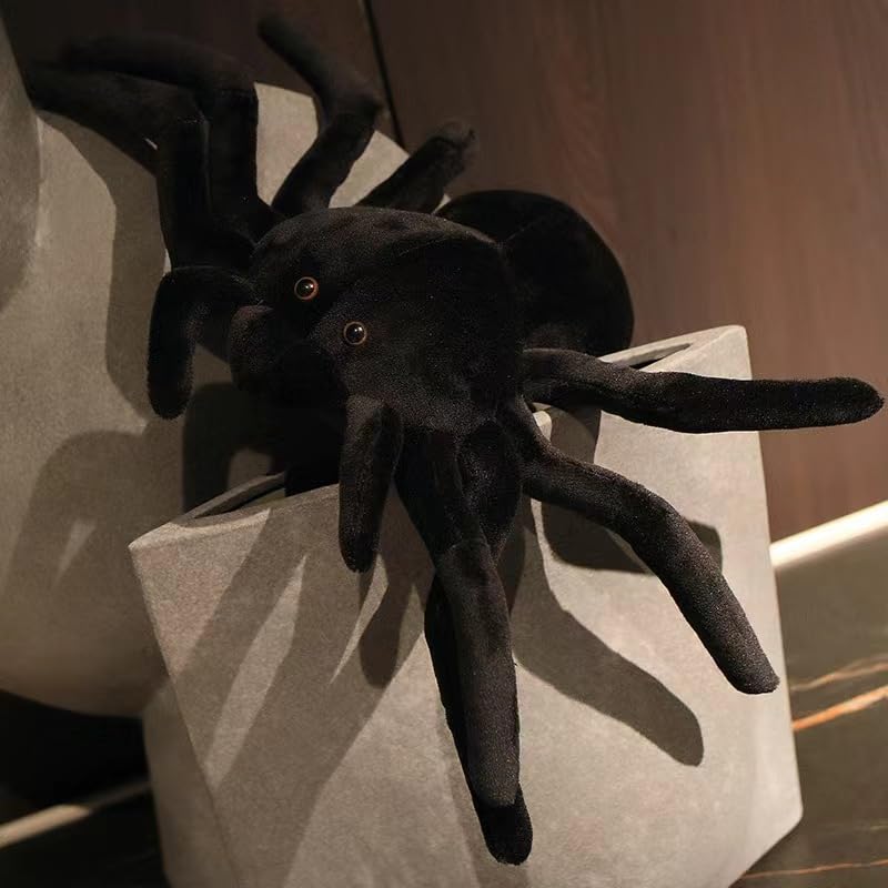 Hgplvxj Halloween Spider Plush Toy ,Realistic Spider Stuffed Animal Plush Pillow Home Decoration(11.8 x 7.87 Inch)