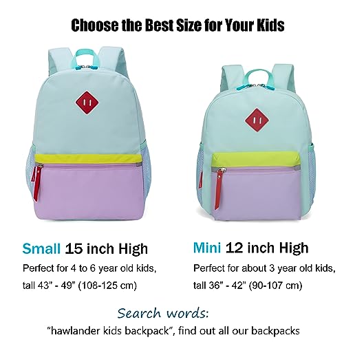 HawLander Preschool Backpack for Toddler Girls, Kids School Bag, Ages 3 to 7 years old, Mini, Light Green
