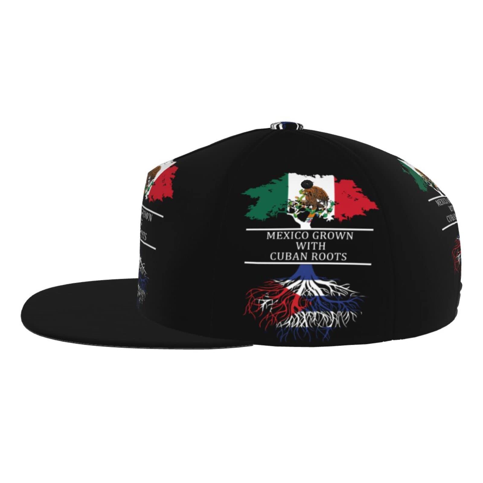 DARLEKS Mexico Grown with Cuban Roots Flat Bill Brim Baseball Cap Cool Hip Hop Trucker Hat Men Women Adjustable Baseball Caps