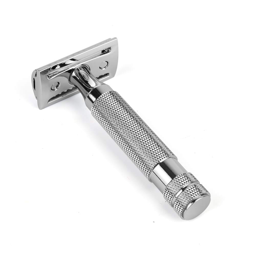 CHARMMAN Classic 3-piece Double Edge Safety Shaving Razor, 1 Razor + 10 pcs Super Stainless Blades + Luxurious Packaging