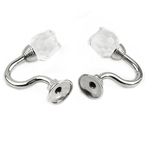 yueton Pack of 2 Vintage Crystal Rose Pattern Wall Curtain Hook Coat Hat Handbags Towel Single Hook Wall Mount Hanger