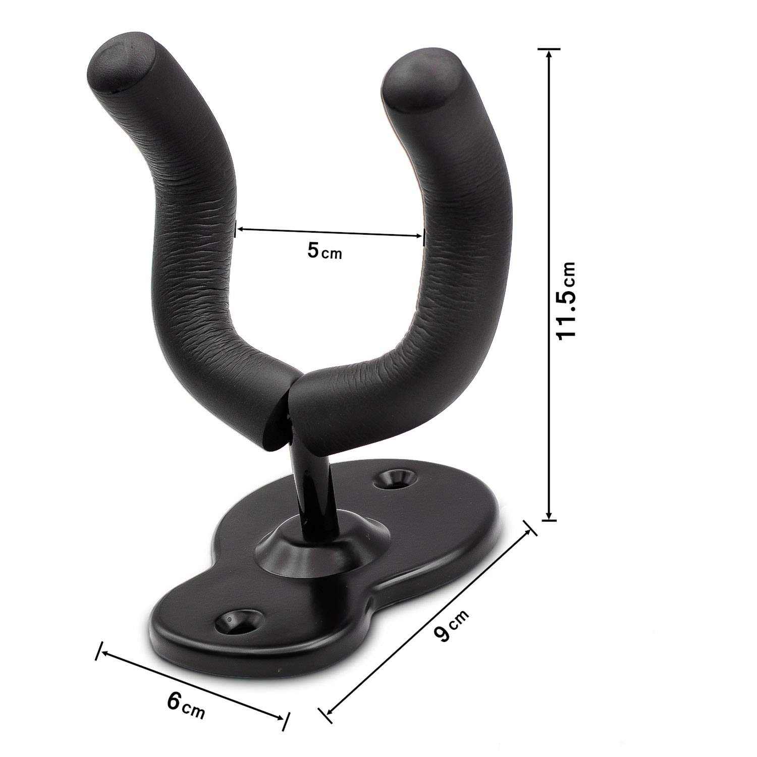 LALAOKS Guitar Wall Mount Guitar Hanger Metal Black for Acoustic Electric Bass Guitars Ukulele and More Instruments (Guitar Type)