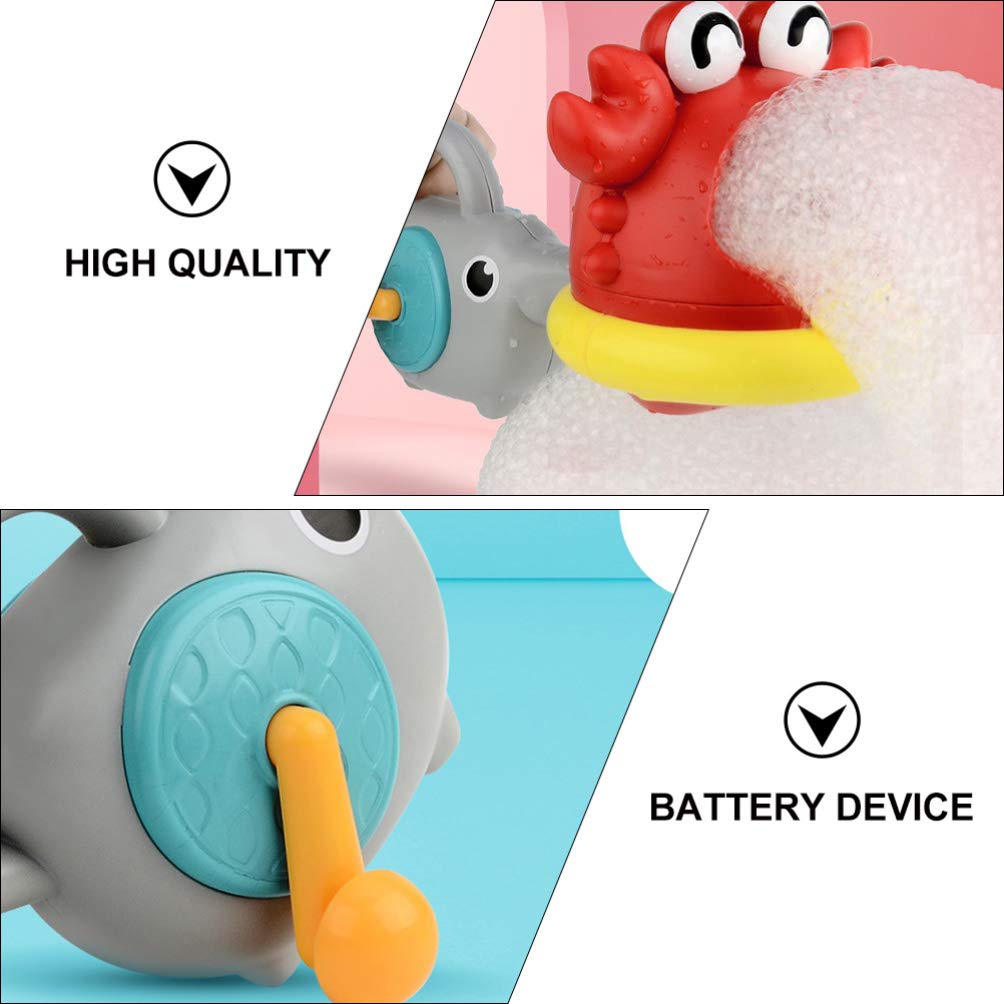 NUOBESTY 2pcs Bubble Bathtub Toys Crab Bubble Maker Shower Bath Time Toddler Bubble Blower Toy Infant Children Happy Tub Time