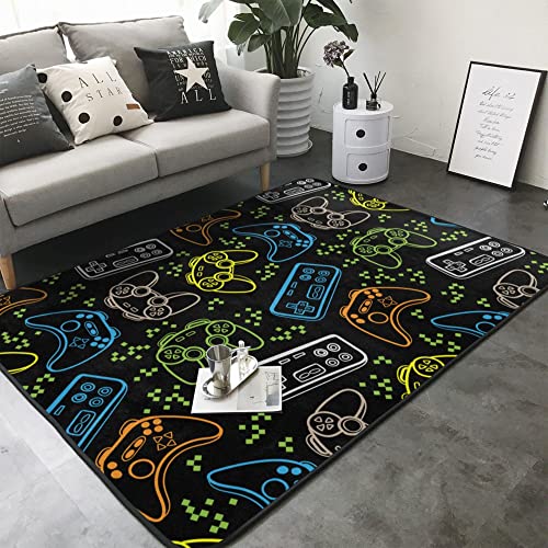 HGSCHYU Colorful Boys Rug Play Carpet, 4x6 ft Washable Colorful Area Rug for Nursery Room,Ultra Soft Non-Slip Indoor Play Mat for Bedroom Playroom Classroom