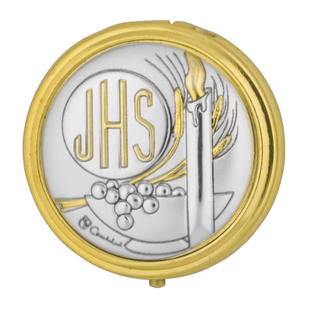 Venerare Genuine Leather Burse with Pyx (Small Pyx (6-Host Capacity), JHS First Communion)