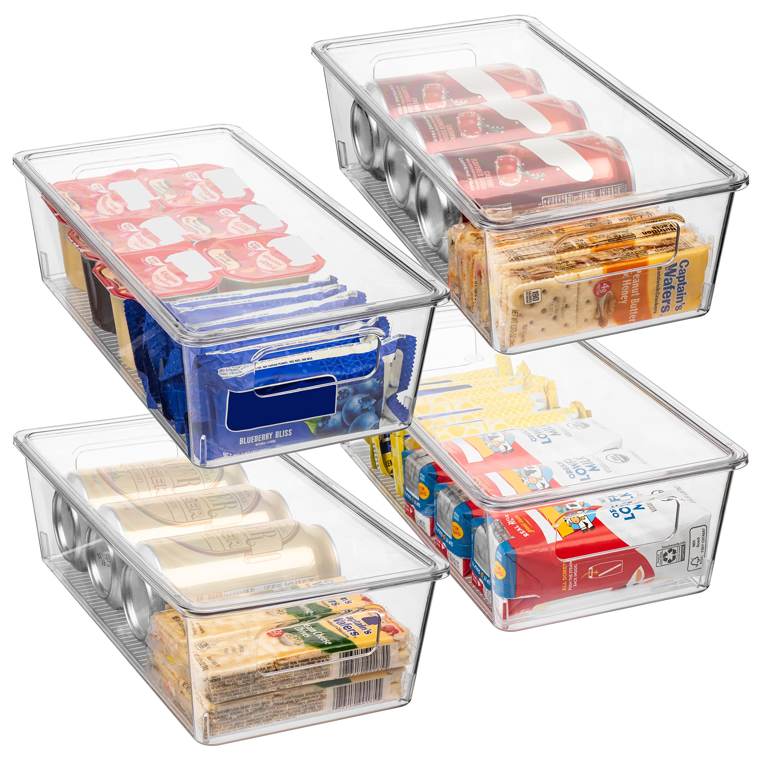 ClearSpace Plastic Pantry Organization and Storage Bins With Lids β Perfect for Kitchen, Fridge, Refrigerator,Cabinet Organizers