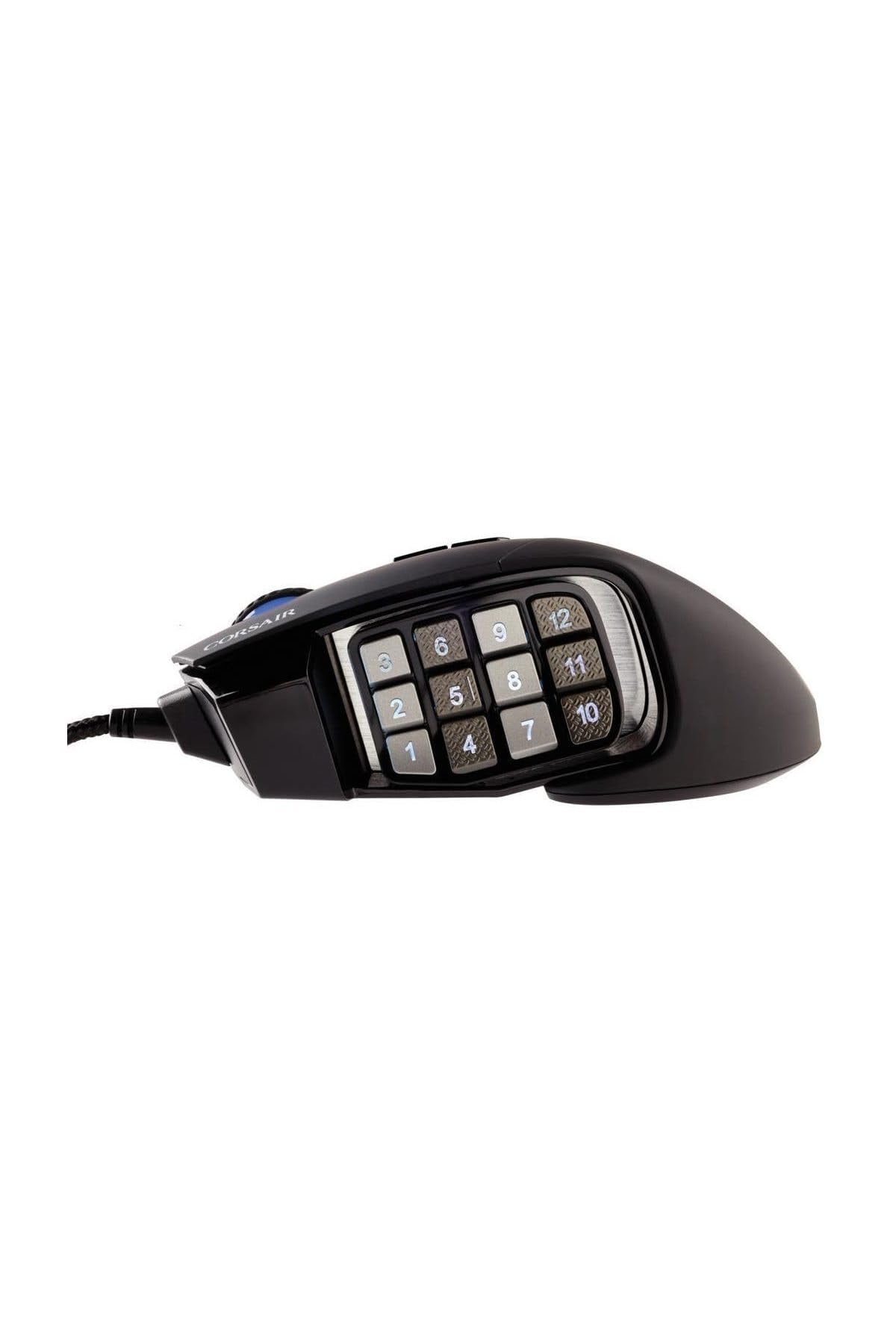 Corsair Scimitar Elite RGB Optical MOBA/MMO Gaming Mouse (18000 DPI Optical Sensor, 17 Programmable Buttons, 4-Zone RGB Multi-Colour Backlighting, Contoured Shape, On-Board Storage) - Black