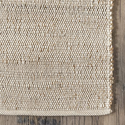 nuLOOM Elfriede Farmhouse Jute Blend Accent Rug, 3x5, Natural