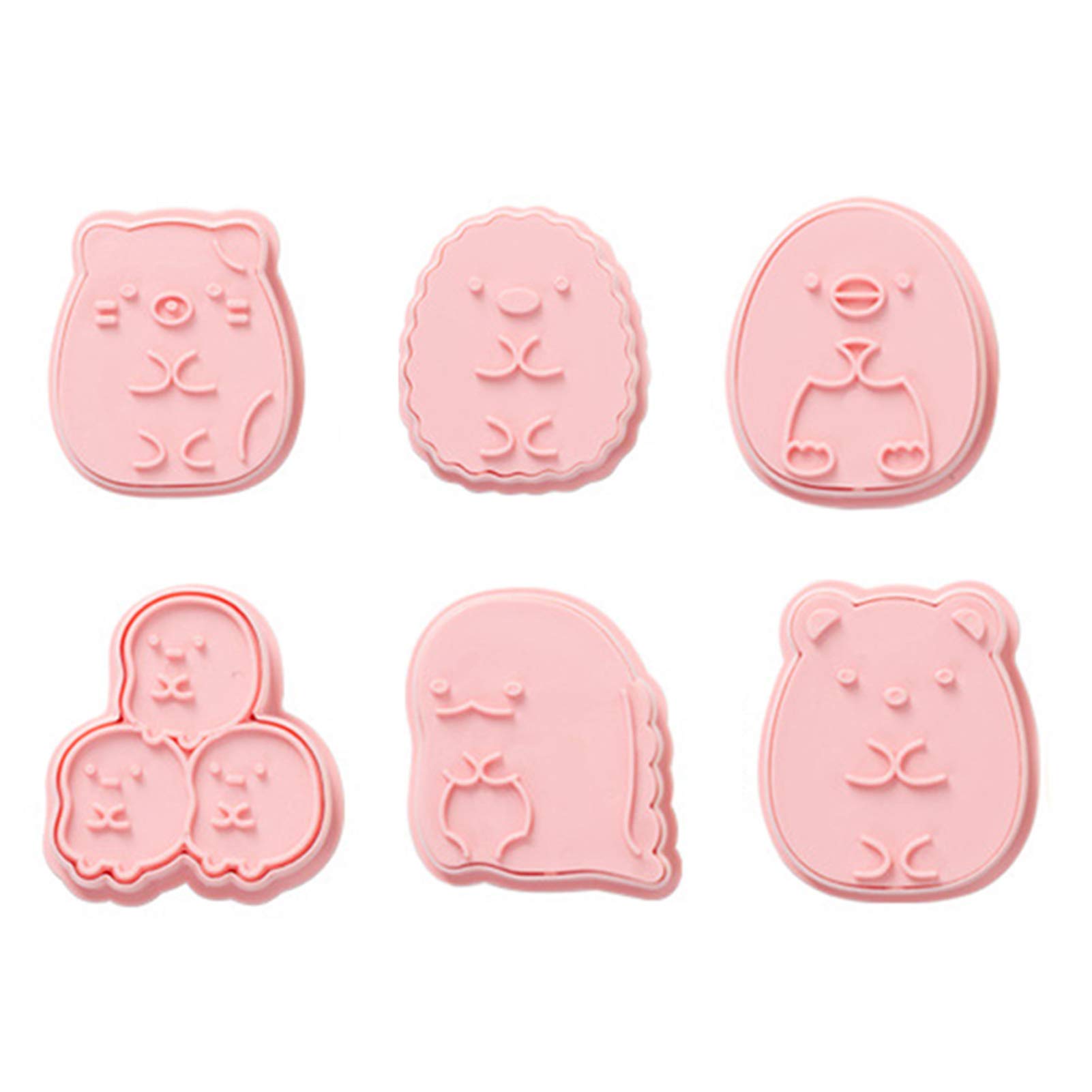 Cookie Cutter Set,6pcs Kids Cake Decoration 3D Mini Cartoon Animal Baking Tool Cookie Cutter Set