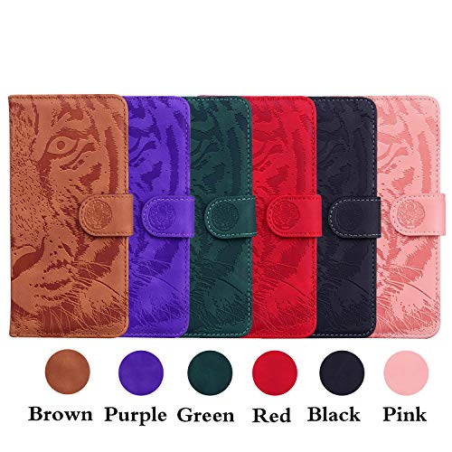 Embossed Pattern Leather Case with Card Slot for Xiaomi Redmi Oppo Realme Reno Flip Phone Case (Pink,Reno 6Pro+/Reno 6Pro Plus)