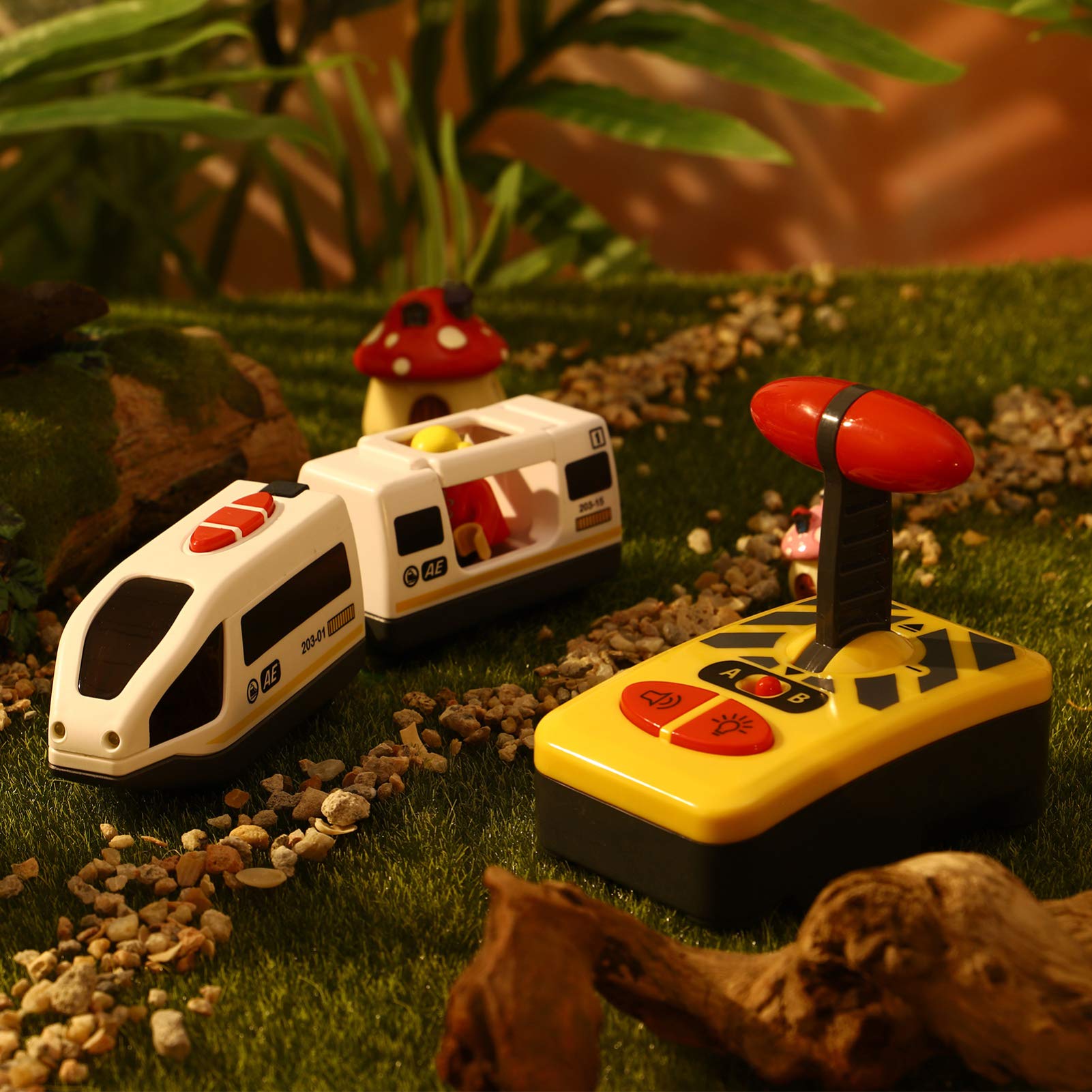 NUOBESTY Remote Control Train Engine RC Train Model Toy Electric Railway Toy for Kids Children(No Battery)