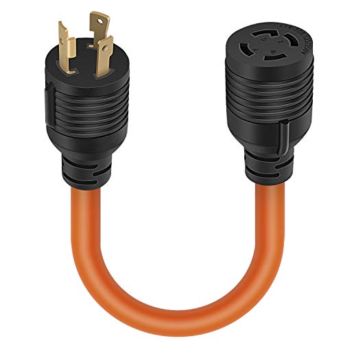 Cleyean Nema L5-30P to L14-30R Adapter Power Cord, L5-30 Male Generator Male to L14-30 Transfer Switch Female Adapter, 30Amp STW 10AWG 1.5FT