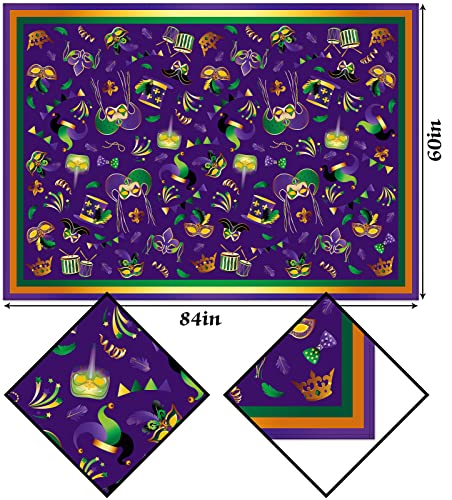 Hafangry Mardi Gras Carnival Tablecloth Masquerade Party Decoration New Orleans Mask Kitchen Dining Room Table Cover-60×84inch