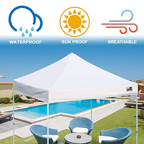 Eurmax New 10x10 Pop Up Canopy Replacement Canopy Tent Top Cover, Instant Ez Canopy Top Cover ONLY, Choose 30 colors,Bonus 4PC Pack Canopy Weight Bag (White)