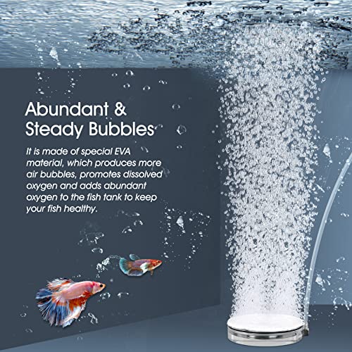 hygger Air Stones for Aquariums, Transparent Acrylic Fish Tank Bubbler Kit with Air Tube, Ultra Silent Bubble Stone Super-High Dissolved Oxygen Diffuser for Aquarium Fish Tank and Hydroponic