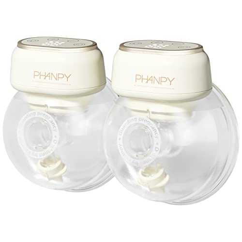 Phanpy E-Joy S2 Wearable Hands Free Portable Breast Pump, 3 Modes 8 Levels High Performance LED Touch Screen Low Noise, 7oz Capacity 20&24 mm(2 Counts)