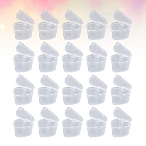 EXCEART Heart Shaped Souffles Cups Transprarent Plastic Storage Box design, easy to DIY, Sewing Supplies Storage. Plastic Sauce Cups