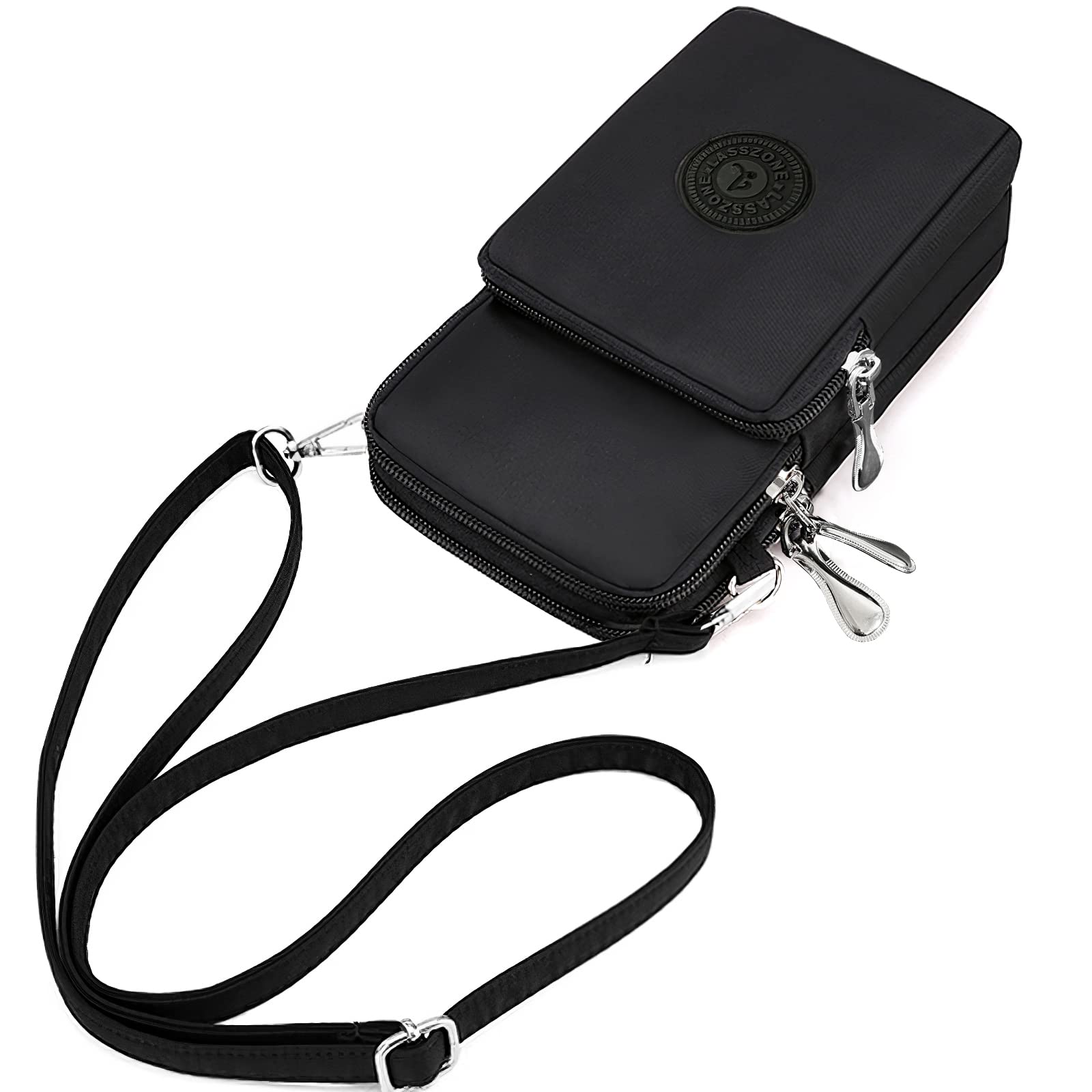 LassZone Women Crossbody Phone Bag Zipper Waterproof Nylon Wallet Cellphone Purse Ladies Shoulder Bag Wristlet Handbag