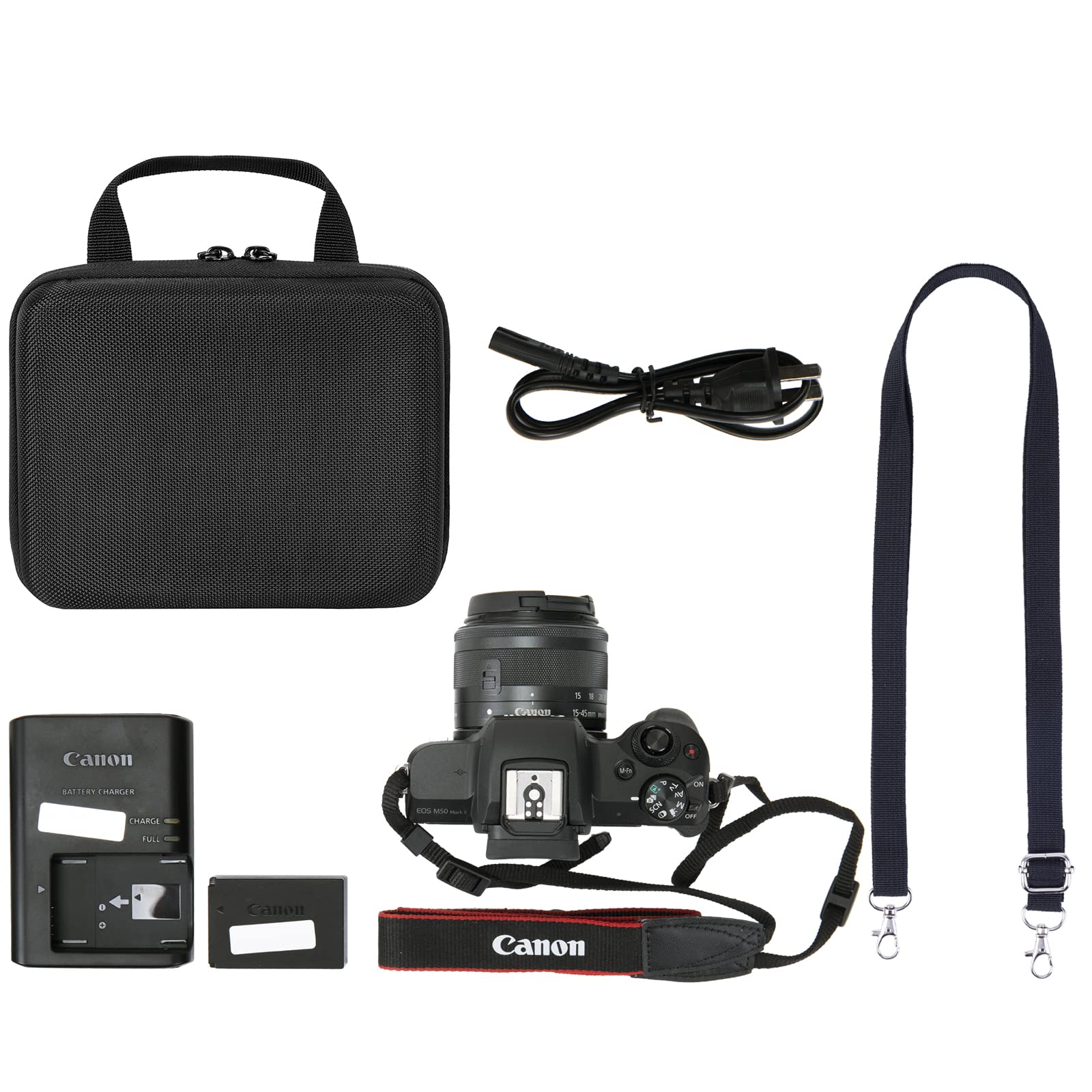 co2CREA Hard Case Replacement for Canon EOS M50 Mark II/Canon EOS M50 Mirrorless Camera Vlogging Camera Kit, Black Case