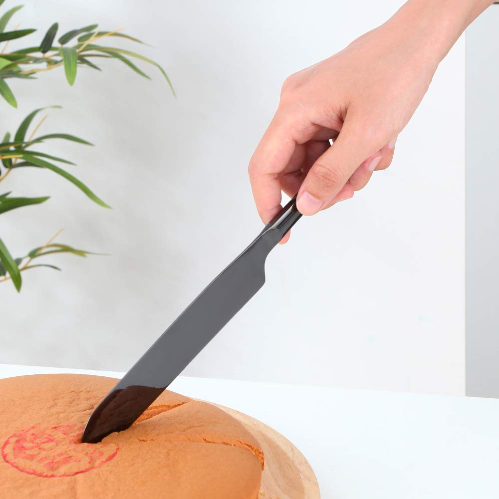 Cake Server Set,Black 18/8 (304)Stainless Steel Cake Shovel,Cake Knife&Dessert Fork/Cake Cutting Sets for Wedding,Anniversary,Party Supplies by BUY THINGS!