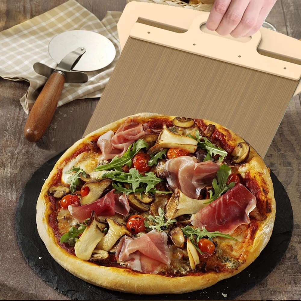 DASZERX® Pizza Smart Slider that Transfer Pizza Perfectly, Sliding Magic Premium Pizza Peel Slider, Pizza Paddle Slider With Handle & Baking Cloth Non-Stick Pizza