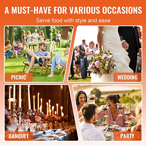 Mophorn Chafing Dish Buffet Set, 8 Qt 2 Pack, Stainless Chafer w/ 2 Full & 4 Half Size Pans, Rectangle Catering Warmer Server w/Lid Water Pan Folding Stand Fuel Tray Holder Clip