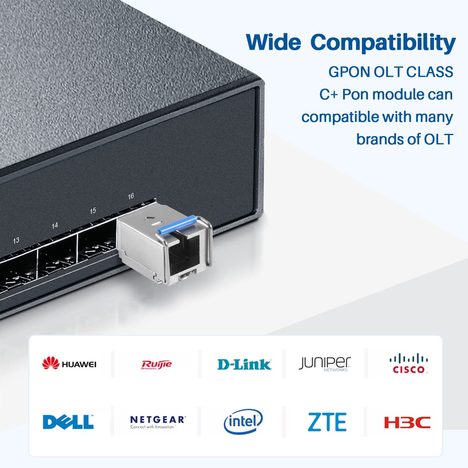 Clda1evel 2.5G/1.25G SFP Transceiver,Gpon OLT Class C+ Pon Module,SFP Single Mode SC Module,Tx1490/Rx1310nm SMF,Compatible with Huawei,Cisco,Microtik