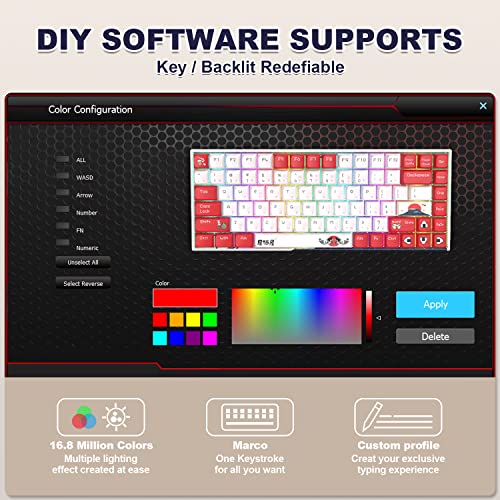 COSTOM XVX M84 Hot Swappable Wireless Mechanical Keyboard, 75% Layout TKL Gaming Keyboard, N-Key Rollover RGB Backlit Custom Keyboard for Windows Mac PC Gamers(Izakaya Theme, Gateron Yellow Switch)